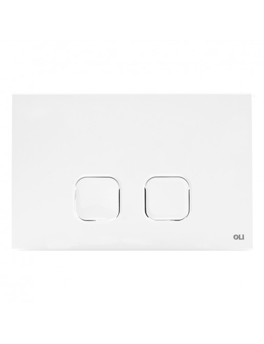 Placca cassetta wc Oli serie Plain in abs bianco con doppio scarico