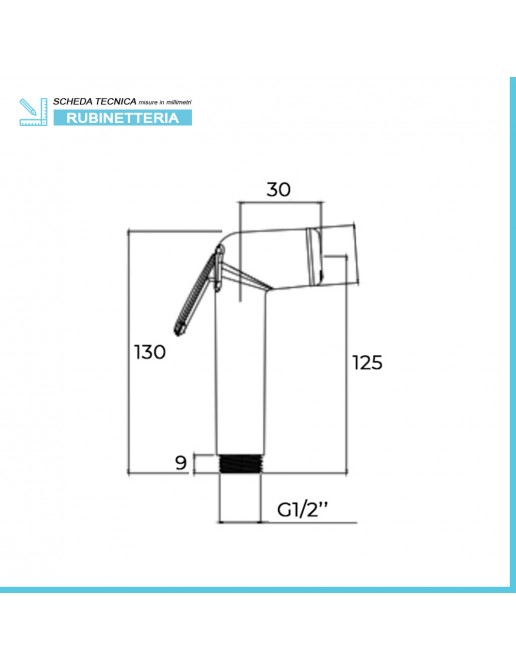 Doccetta idroscopino per wc cromata in ottone con pulsante on/off