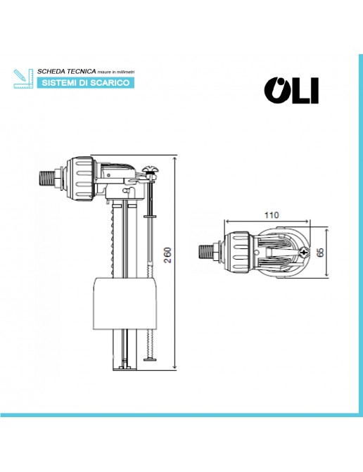 Galleggiante wc universale Oli Compact per cassetta esterna attacco ...