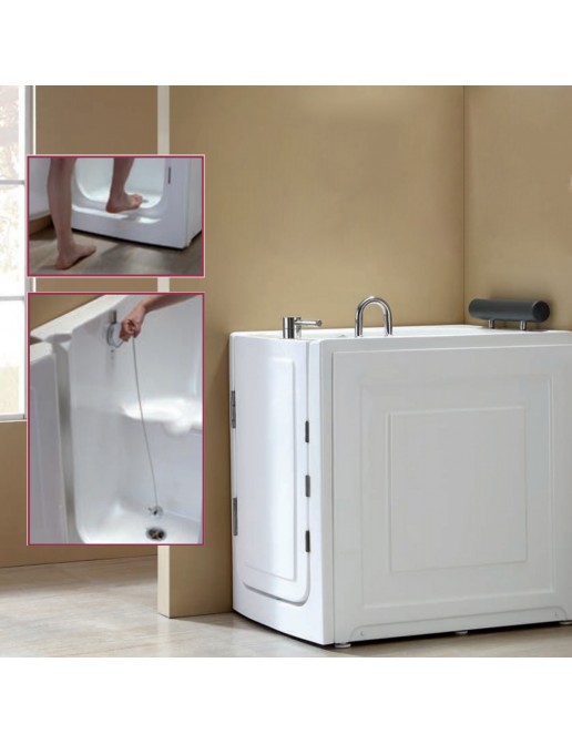 Vasca da bagno per disabili 101x72x100 porta con apertura a sinistra