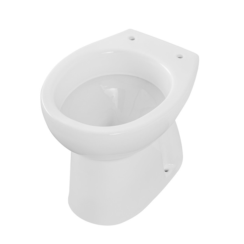 Wc tradizionale a pavimento in ceramica bianco lucido con brida Flora