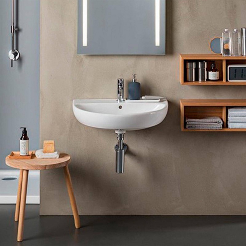 Lavabo sospeso 55 cm Geberit in ceramica lucida | Colibrì
