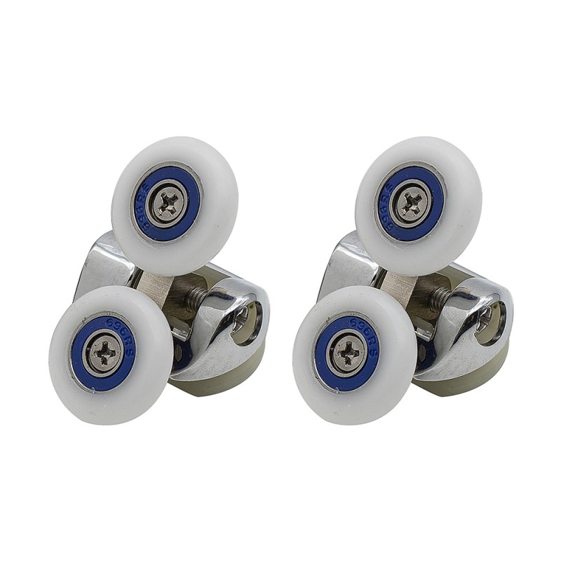 Set 2 ruote superiori universali in ABS per box doccia scorrevole