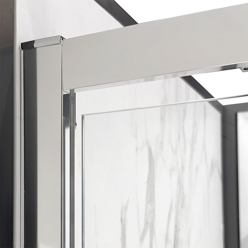 Porta doccia nicchia 80 cm a soffietto con vetro in cristallo ...