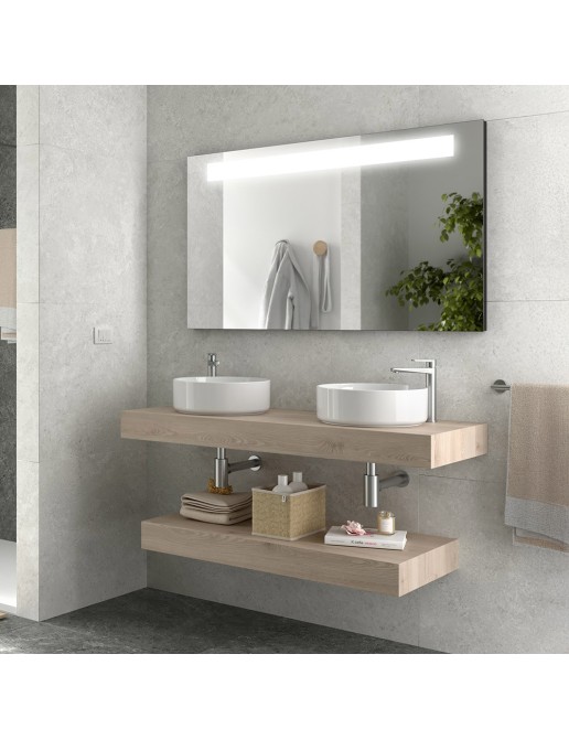 Mensola portalavabo da 120 cm in legno MDF noce maya Sumo